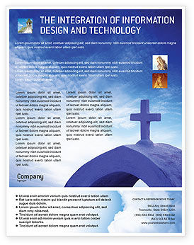 Blue Cross Flyer Template, Background in Microsoft Word, Publisher and ...