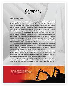 Silhouettes Of Excavators Letterhead Template, Layout for Microsoft ...
