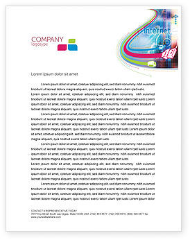 Internet Space Letterhead Template, Layout for Microsoft Word, Adobe ...