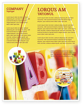 ABC Letters Flyer Template, Background in Microsoft Word, Publisher and ...
