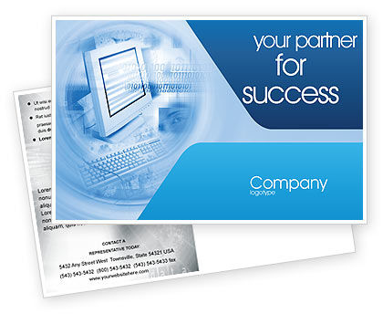 Digital Computing Technology Postcard Template in Microsoft Word, Adobe ...