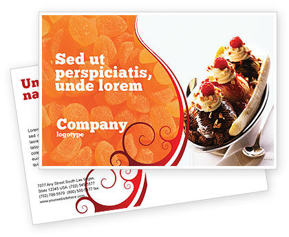 Banana Split Postcard Template in Microsoft Word, Adobe InDesign, 02192 ...