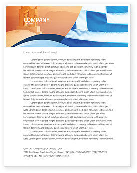 Flag of Greece Letterhead Template, Layout for Microsoft Word, Adobe ...