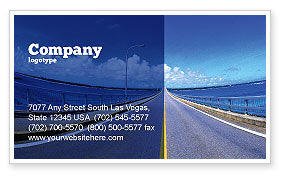 Highway In A Blue Distance Business Card Template, Layout. Download ...