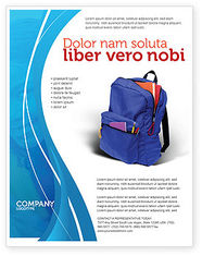 School Backpack Flyer Template, Background in Microsoft Word, Publisher ...