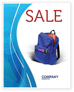 School Backpack Flyer Template, Background in Microsoft Word, Publisher ...