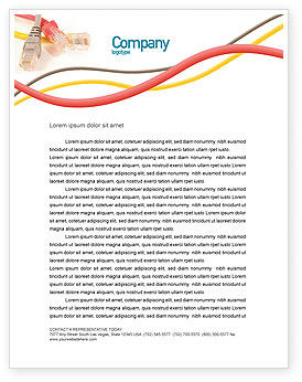 Ethernet Patch Cord Letterhead Template, Layout for Microsoft Word ...
