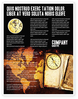 Old Compass Flyer Template, Background in Microsoft Word, Publisher and ...
