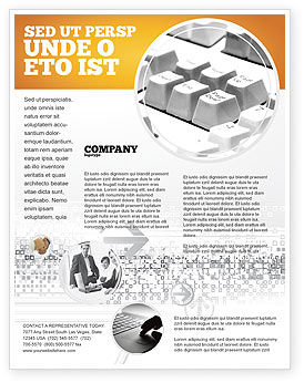 Gray Keyboard Flyer Template, Background in Microsoft Word, Publisher ...