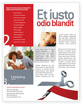 Cutting Red Tape Flyer Template, Background in Microsoft Word ...