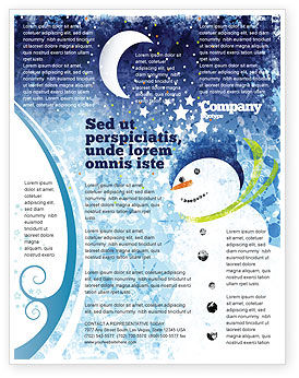 Snowman Flyer Template, Background in Microsoft Word, Publisher and ...
