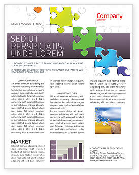 Fancy Jigsaw Newsletter Template for Microsoft Word & Adobe InDesign ...