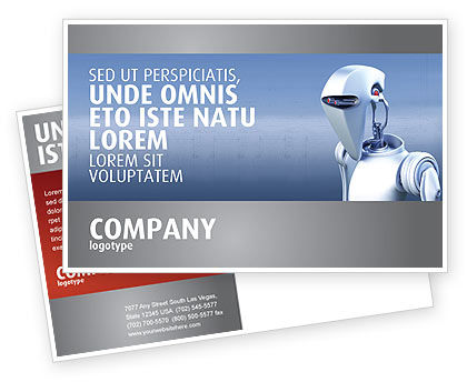Robot Postcard Template in Microsoft Word, Adobe InDesign, 02958 ...