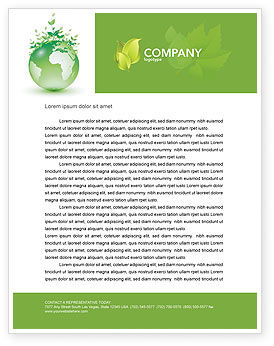 Green Environment Letterhead Template, Layout for Microsoft Word, Adobe ...