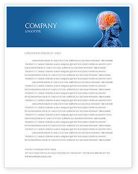Brain In Skull Letterhead Template, Layout for Microsoft Word, Adobe ...
