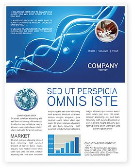 Water Theme Newsletter Template for Microsoft Word & Adobe InDesign ...