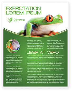 Tropical Green Frog Flyer Template, Background in Microsoft Word ...