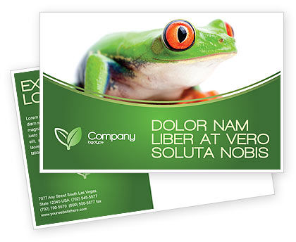 Tropical Green Frog Postcard Template in Microsoft Word, Adobe InDesign ...