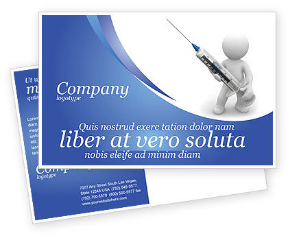 Plantilla de la postal - stickman con jeringa en Microsoft Word, Adobe ...