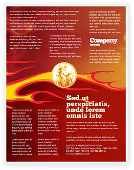 Fire Flame Flyer Template, Background in Microsoft Word, Publisher and ...