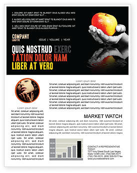 Reflection Of Apple In Hand Newsletter Template for Microsoft Word ...
