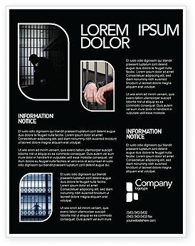 Prison Cell With Prisoner Flyer Template, Background in Microsoft Word ...