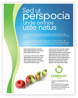 Three Quarters Apple Flyer Template, Background in Microsoft Word ...