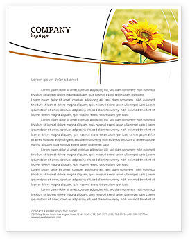 Summer Flower Letterhead Template, Layout for Microsoft Word, Adobe ...