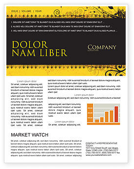 Decorated Panel Newsletter Template for Microsoft Word & Adobe InDesign ...