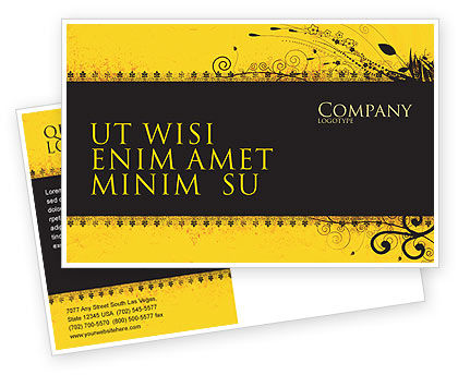 Decorated Panel Postcard Template in Microsoft Word, Adobe InDesign ...