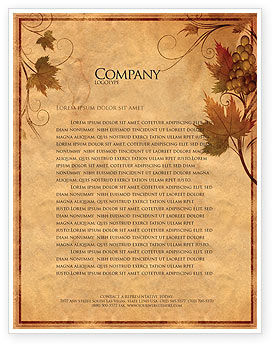 Autumn Border Letterhead Templates in Microsoft Word, Adobe Illustrator ...