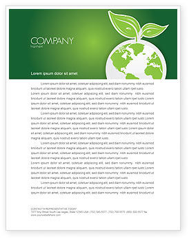 Green Planet Letterhead Template, Layout for Microsoft Word, Adobe ...