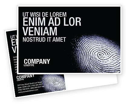 Fingerprint Postcard Template in Microsoft Word, Adobe InDesign, 03890 ...