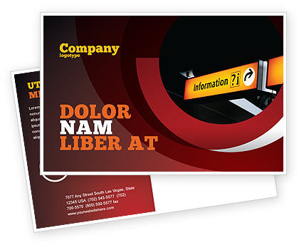 Information Bureau Postcard Template in Microsoft Word, Adobe InDesign ...