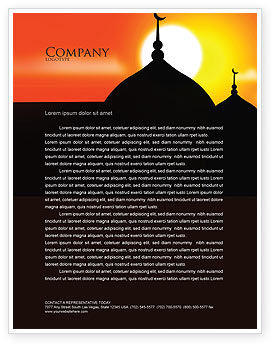 Mosques Letterhead Template, Layout for Microsoft Word, Adobe ...