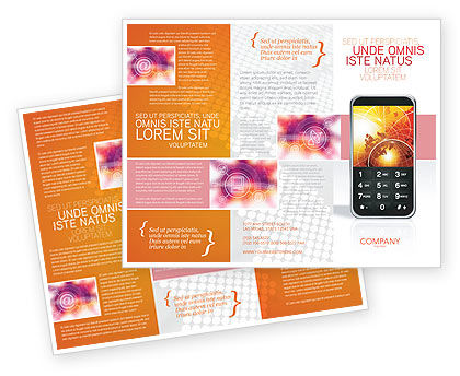 Cellular Phone In Orange Colors Brochure Template Design and Layout ...