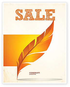 Feather In Orange Color Sale Poster Template in Microsoft Word ...