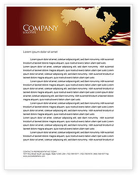 Flag of the United States of America Letterhead Template, Layout for ...