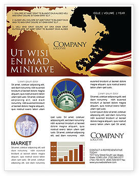 Old Glory USA Flag Newsletter Template for Microsoft Word & Adobe ...