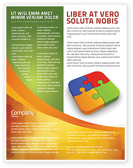 Jigsaw Pieces Flyer Template, Background in Microsoft Word, Publisher ...