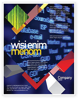 Computer Terms Flyer Template, Background in Microsoft Word, Publisher ...