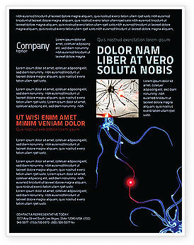 Communicating Neurons Flyer Template, Background in Microsoft Word ...