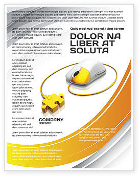 Computer Mouse Connection Flyer Template, Background in Microsoft Word ...