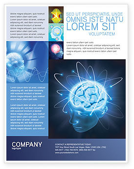 Brain Waves Flyer Template, Background in Microsoft Word, Publisher and ...