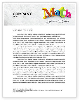 Math Addition Letterhead Template, Layout for Microsoft Word, Adobe ...