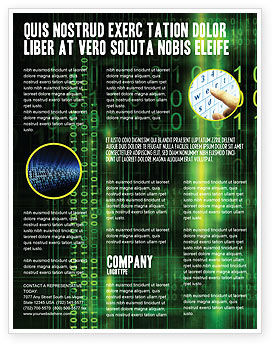 Matrix Code Flyer Template, Background in Microsoft Word, Publisher and ...