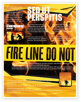 Fire Line Flyer Template, Background in Microsoft Word, Publisher and ...