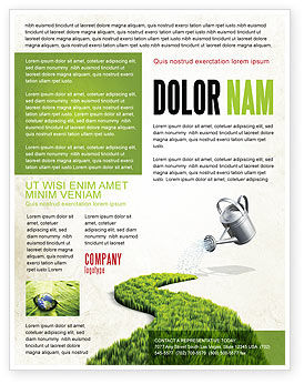 Green Path Flyer Template, Background in Microsoft Word, Publisher and ...