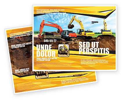 Excavator Brochure Template Design and Layout, Download Now, 05136 ...
