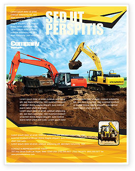 Excavator Flyer Template, Background in Microsoft Word, Publisher and ...